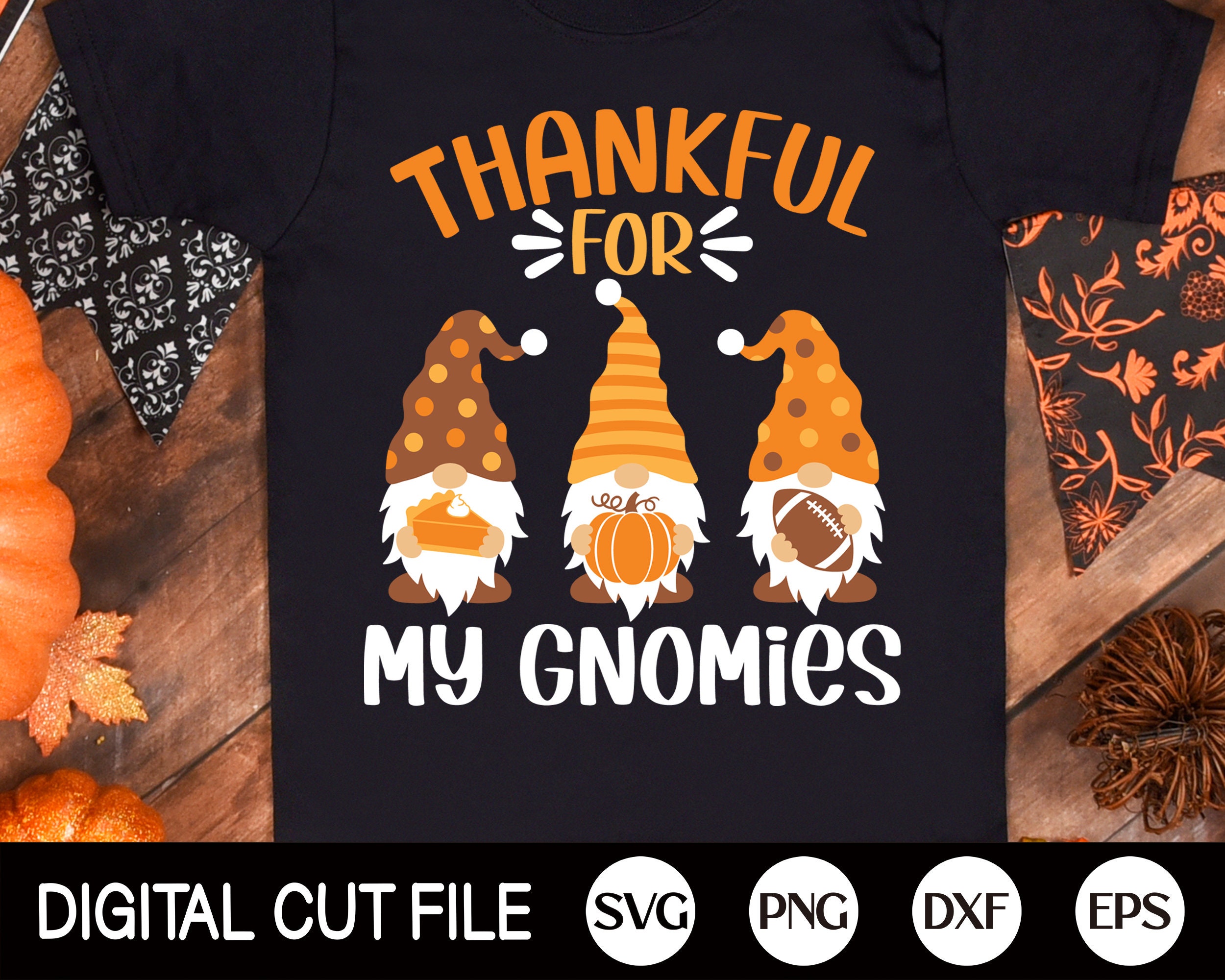 Thankful for My Gnomies SVG Thanksgiving Gnome Svg Thankful - Etsy