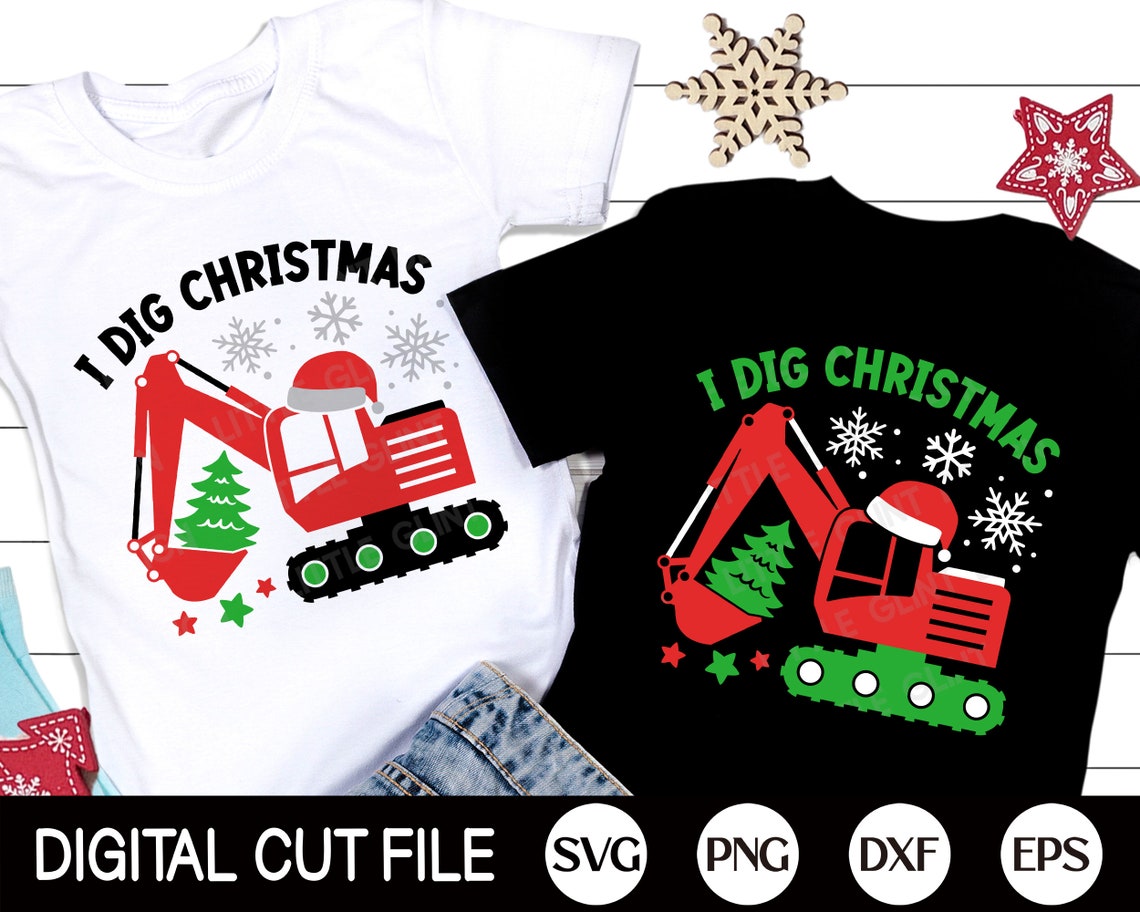 I Dig Christmas SVG Kids Christmas SVG Excavator Svg Santa - Etsy
