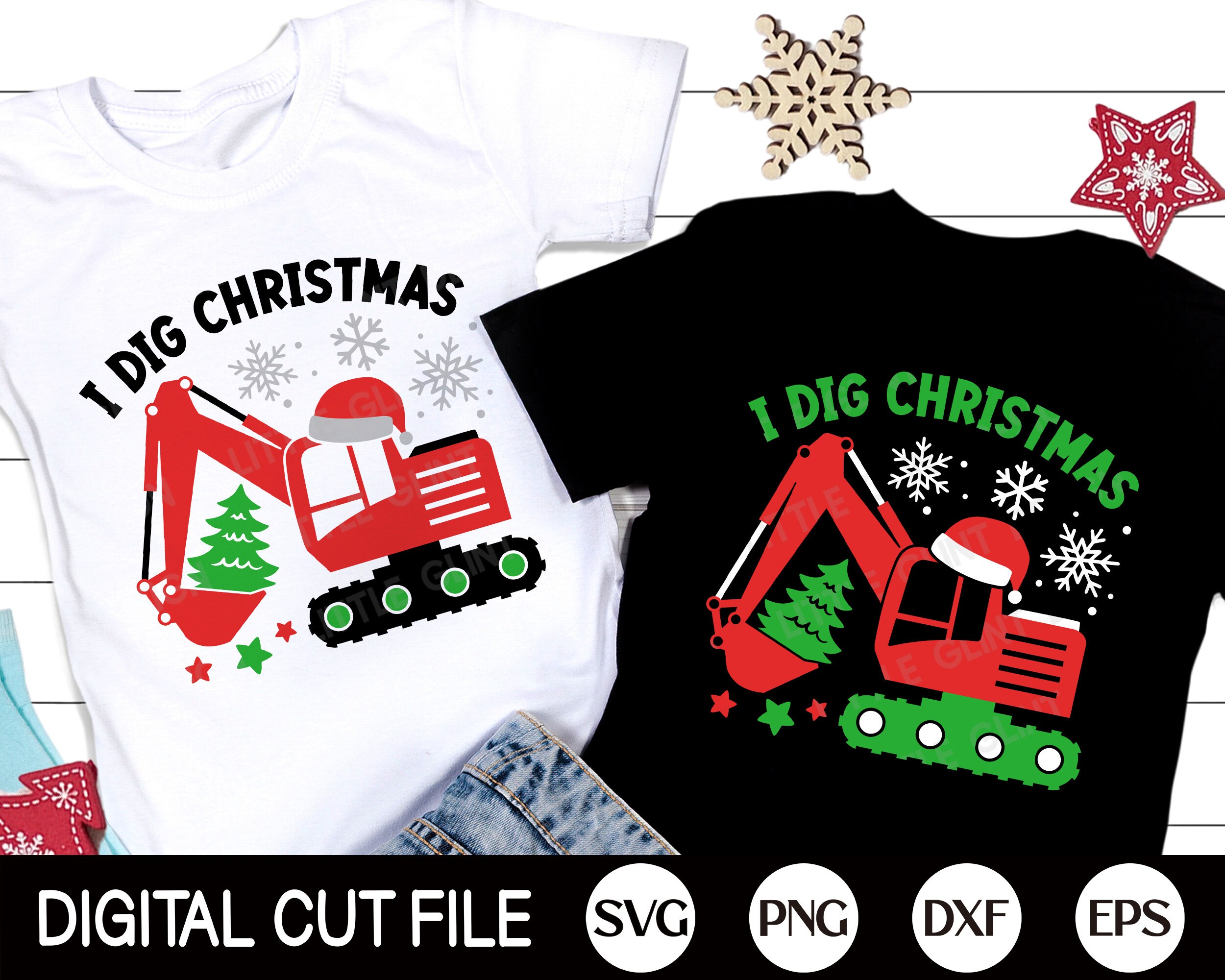I Dig Christmas SVG Kids Christmas SVG Excavator Svg Santa - Etsy