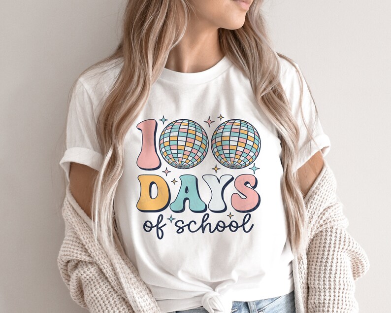 Disco Ball 100 Days of School SVG, Groovy 100 Days SVG, Retro 100 Days ...