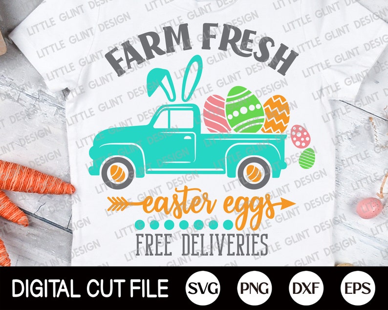 Farm Fresh Easter Eggs Easter Truck Egg Svg Easter Svg - Etsy
