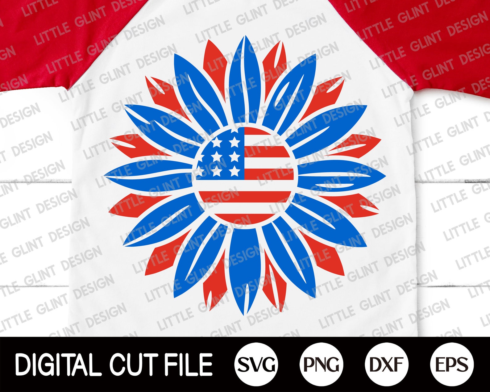 4th of July Sunflower Svg Sunflower Svg American Flag | Etsy