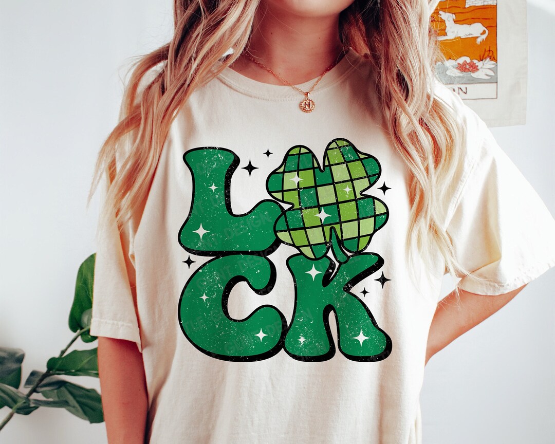 Retro St Patricks Day SVG PNG, Disco Luck SVG, Shamrock Png, Clover Png ...
