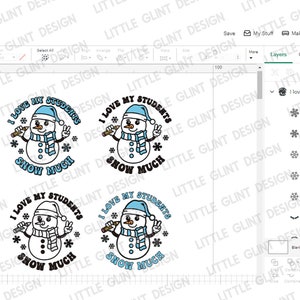 I Love My Students Snow Much Svg, Christmas Svg, Retro Snowman Png ...