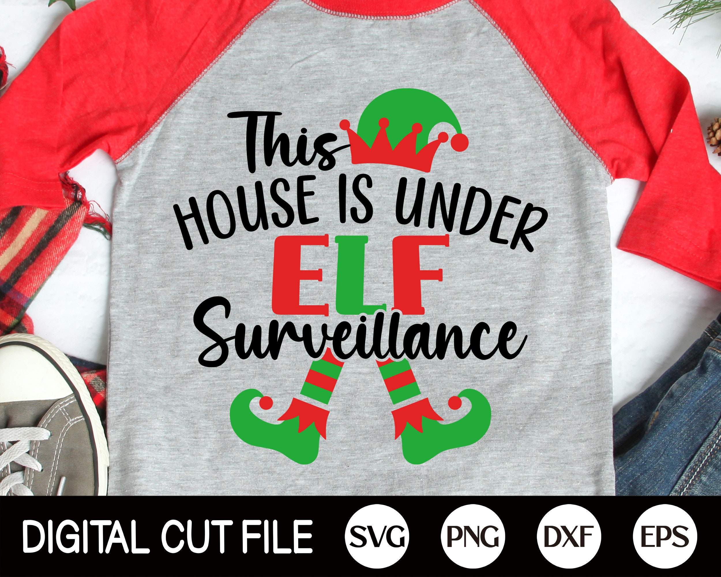 This House is Under Elf Surveillance SVG, Christmas Svg, Elf Christmas ...
