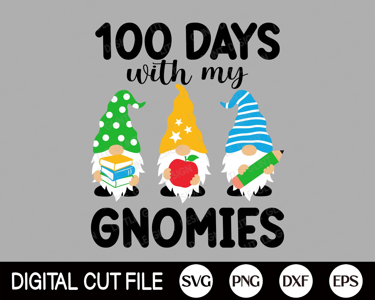 100 Days With My Gnomies SVG, 100 Days of School Svg, Gnome Svg, School ...