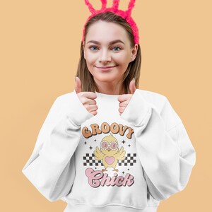 Groovy Chick SVG, Easter Chick SVG, Vintage Easter Girl Gift, Retro ...