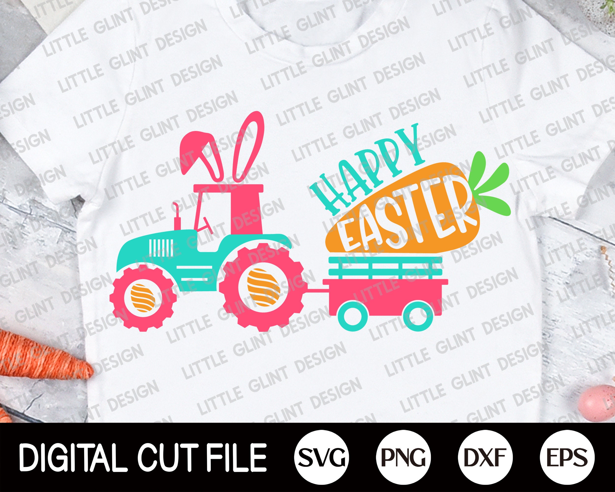 Easter's Day Svg Easter Tractor Carrot Svg Easter Svg | Etsy