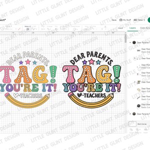 Dear Parents Tag You're It SVG, Last Day of School PNG, Summer Vacation ...