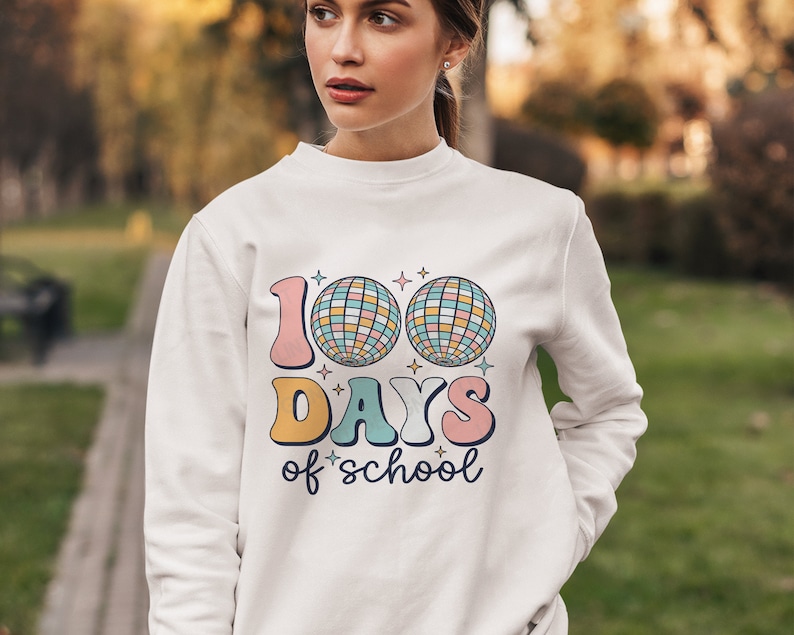 Disco Ball 100 Days of School SVG, Groovy 100 Days SVG, Retro 100 Days ...