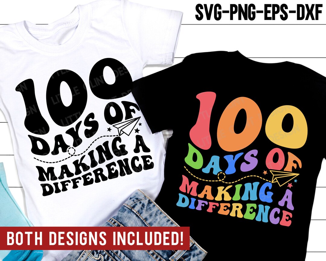 100 Days of Making A Difference SVG, Retro 100 Days of School SVG, 100 ...