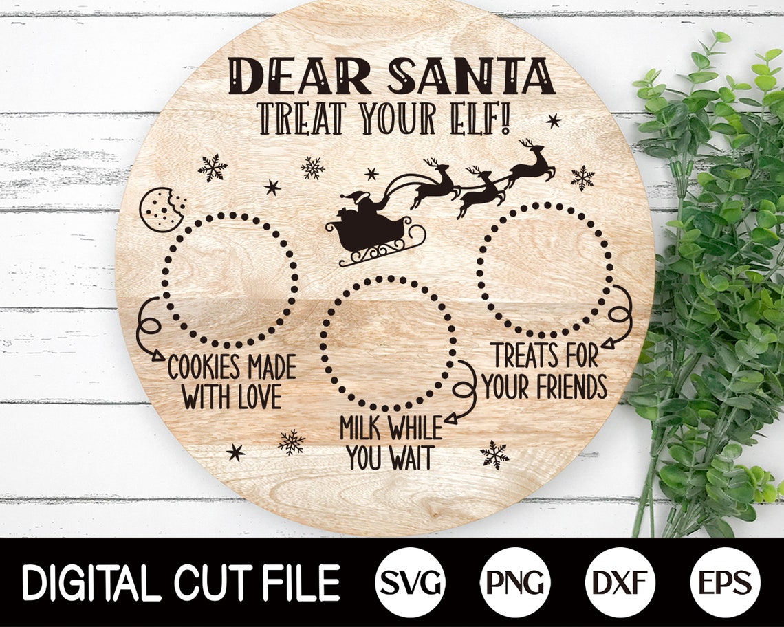 Dear Santa Plate SVG Bundle, Christmas Svg, Santa Tray Svg, Santa ...