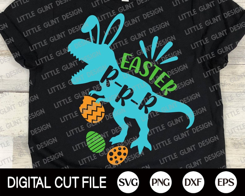 Easter Dinosaur Svg T-rex Bunny Svg Happy Easter Cut File - Etsy