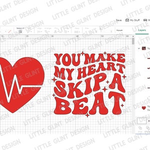 You Make My Heart Skip A Beat SVG Bundle, Retro Valentine SVG, Love ...