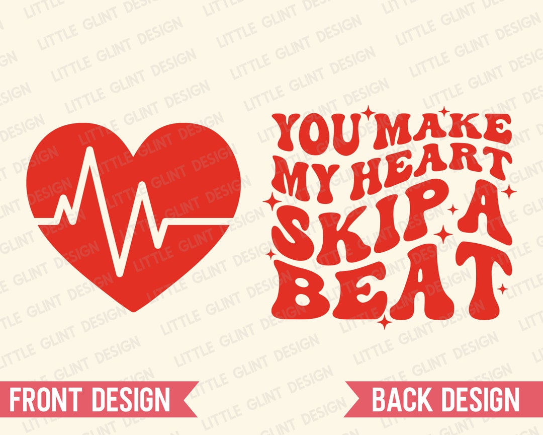 You Make My Heart Skip A Beat SVG Bundle, Retro Valentine SVG, Love ...