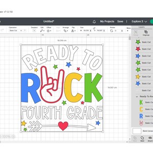 Ready to Rock Fourth Grade SVG, Back to School SVG, School Quote, Boy ...