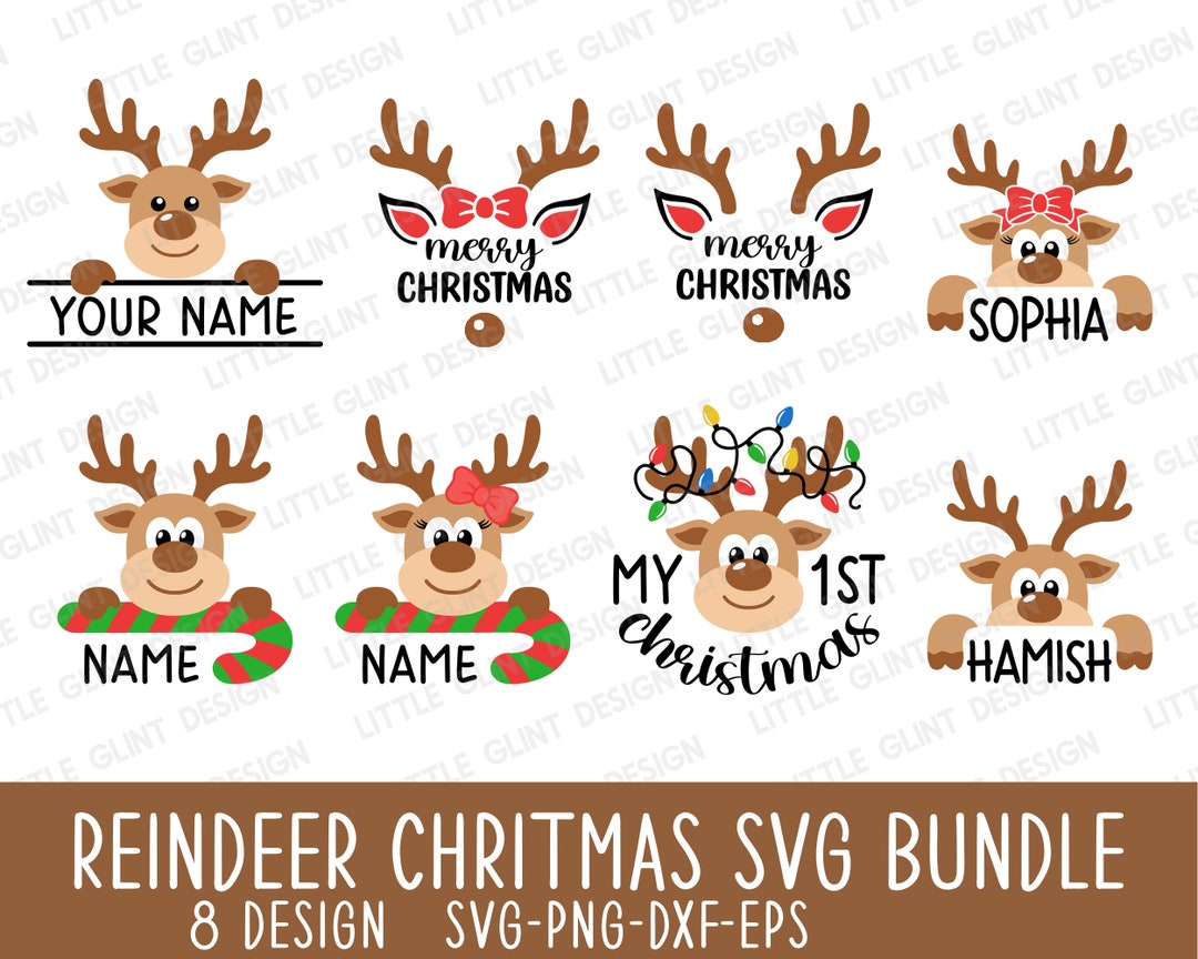 Christmas Reindeer SVG Bundle, Christmas Svg, Reindeer Png, Reindeer ...