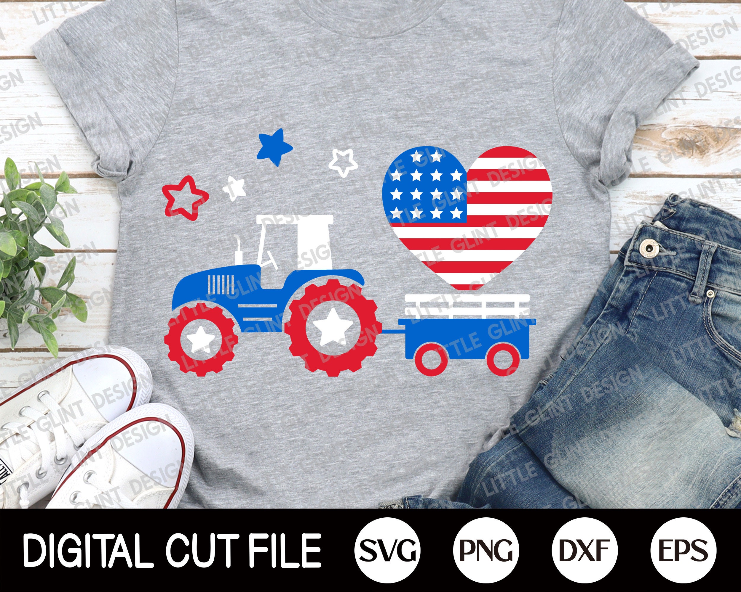 Fourth of July Svg Tractor Svg Independence Day Memorial | Etsy