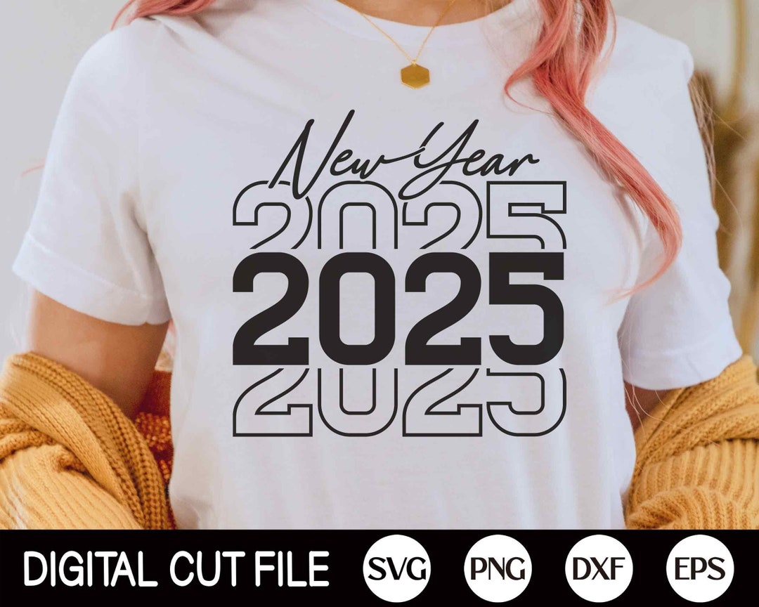 New Year SVG, 2025 Svg, New Year's Png, New Years Eve, Retro New Year ...