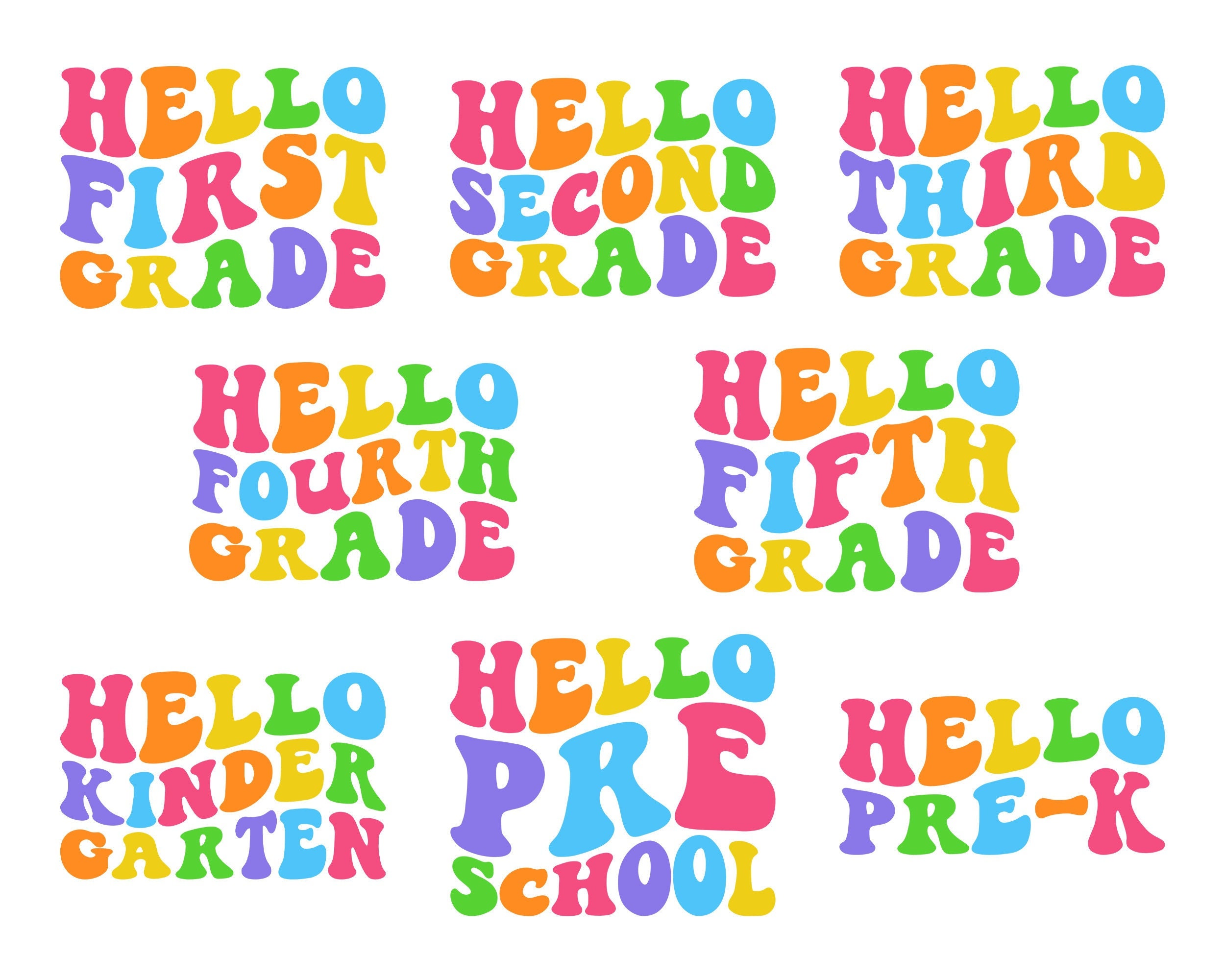 Happy Back to School SVG Bundle Retro First Day of School - Etsy