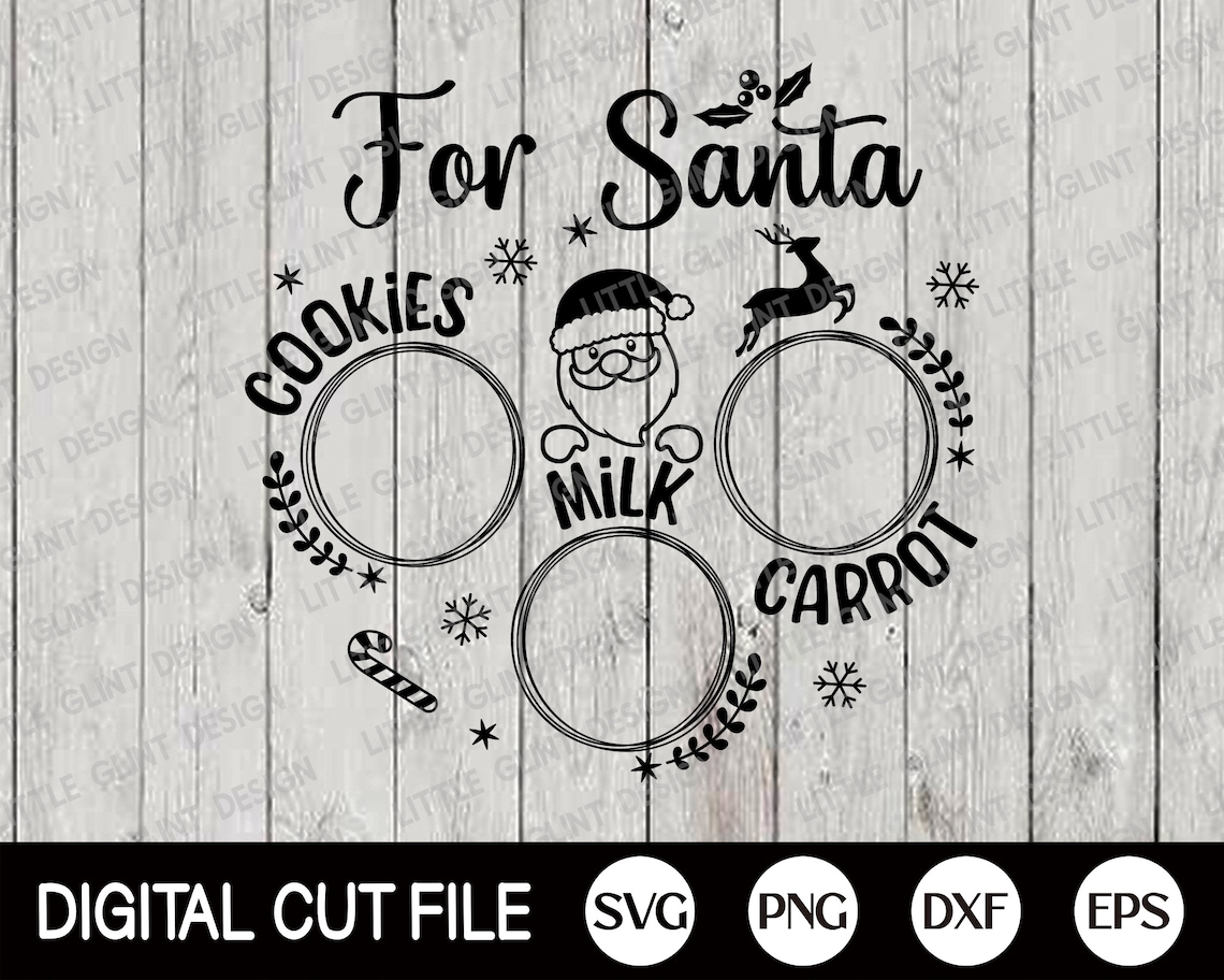 For Santa Cookies and Milk SVG Christmas Svg Santa Tray Svg - Etsy