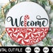 Peppermint Round Welcome Sign SVG, Christmas Door Hanger SVG, Candy Svg ...