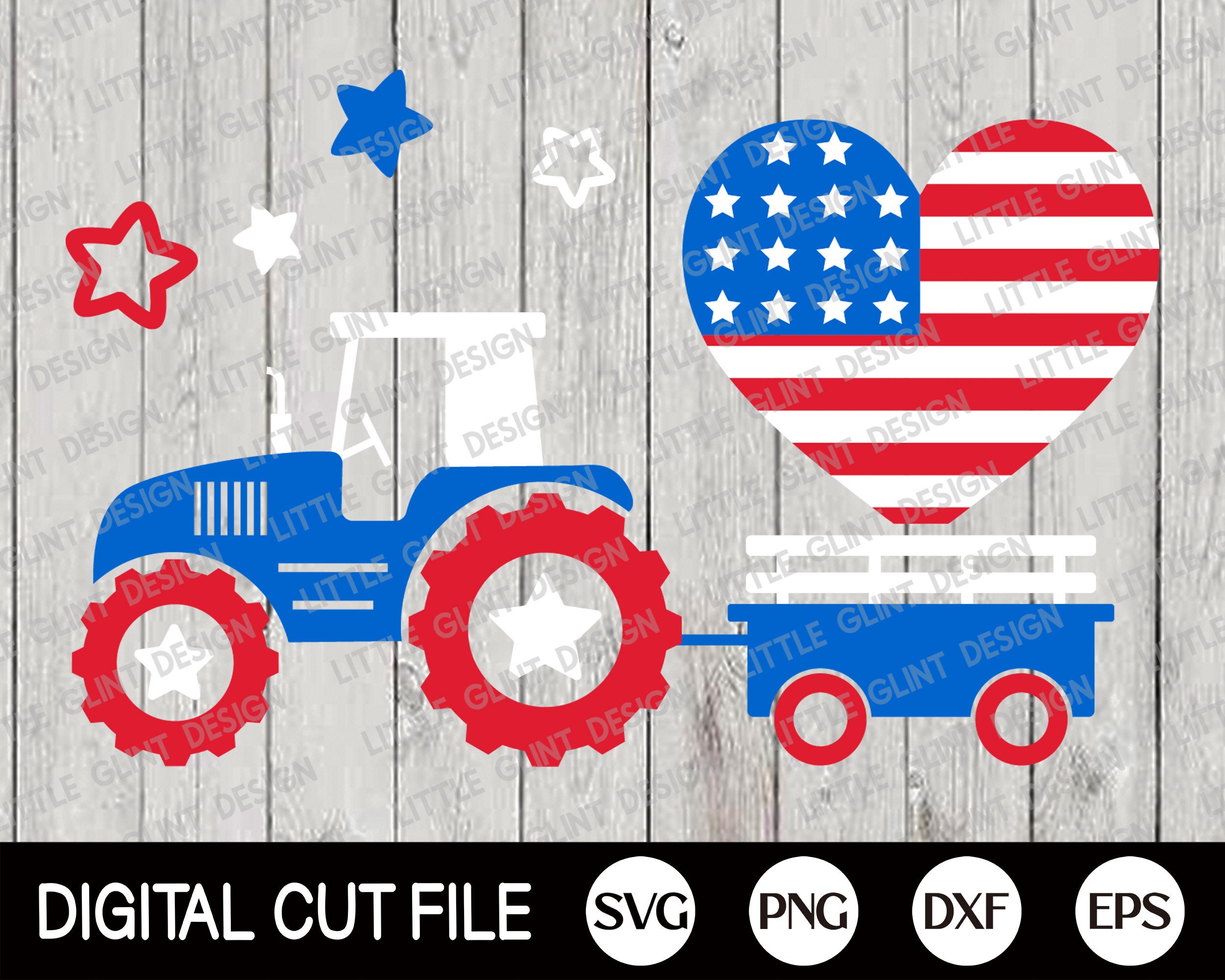 Fourth of July Svg Tractor Svg Independence Day Memorial | Etsy