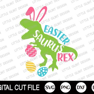 Easter Saurus Rex, Easter Svg, Easter Dinosaur, Bunny Saurus, Dinosaur ...