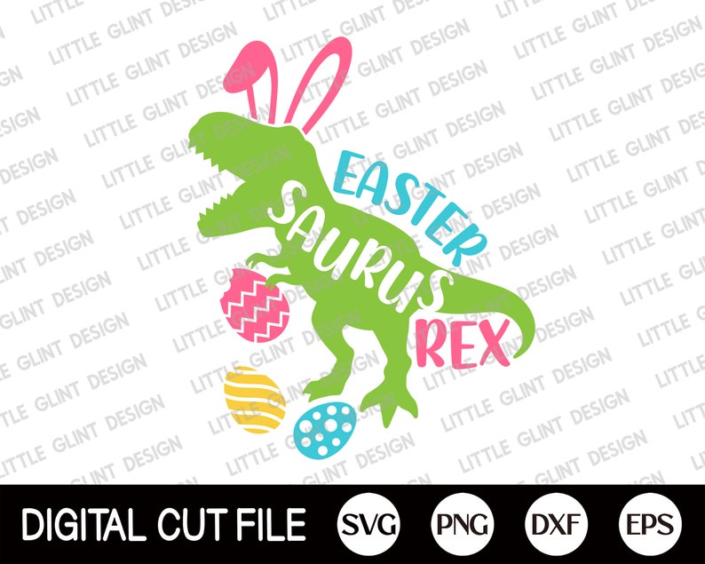 Easter Saurus Rex, Easter Svg, Easter Dinosaur, Bunny Saurus, Dinosaur ...