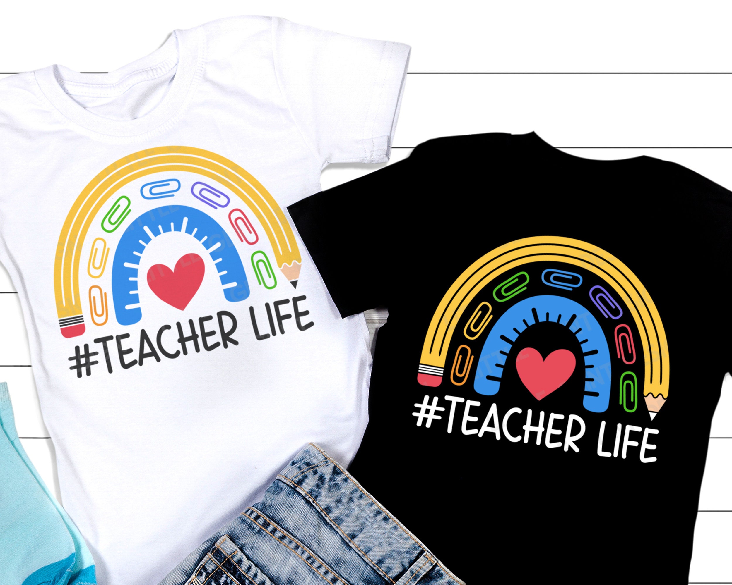 Teacher Life SVG Funny Teacher Svg School Rainbow Svg Kids - Etsy