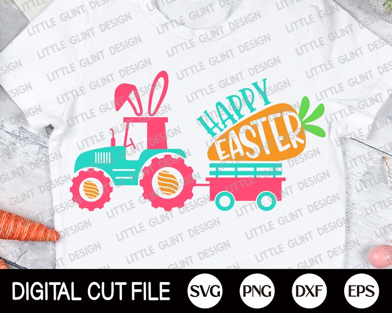 Happy Easter Tractor Easter Tractor Carrot Svg Easter Svg - Etsy