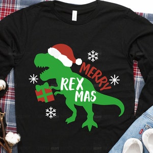 Merry Rex Mas SVG, Christmas Dinosaurs, Rex Santa SVG, Trex Christmas ...
