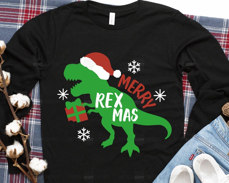 Merry Rex Mas SVG Christmas Dinosaurs Rex Santa SVG Trex - Etsy