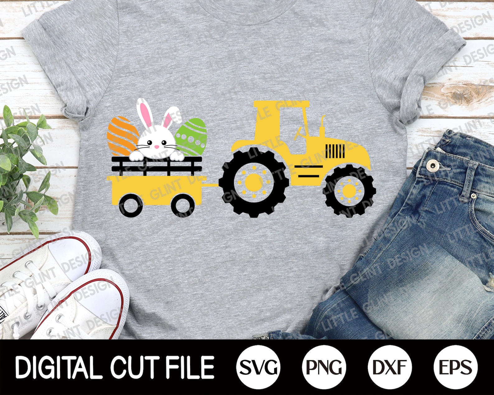 Rabbit in Tractor Svg Easter Svg Happy Easter Svg Easter - Etsy