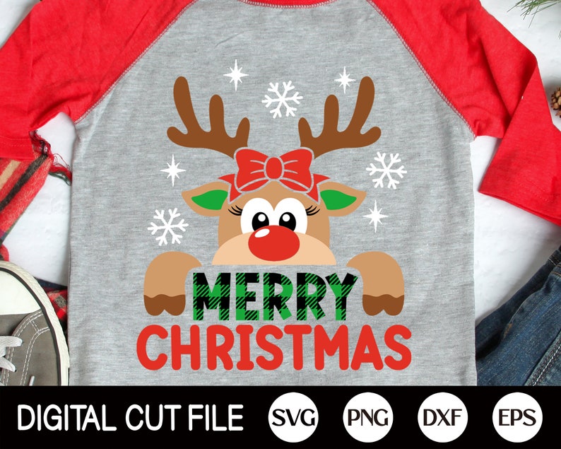 Merry Christmas Svg Reindeer SVG Christmas Svg Rudolph - Etsy