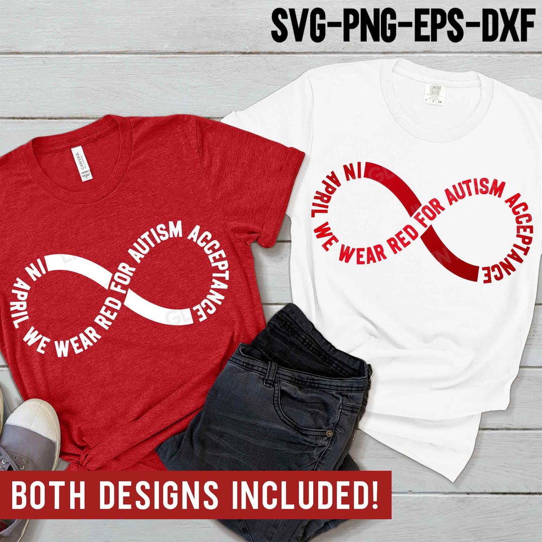 In April We Wear Red Autism SVG PNG, Autism Awareness Png, Autism ...