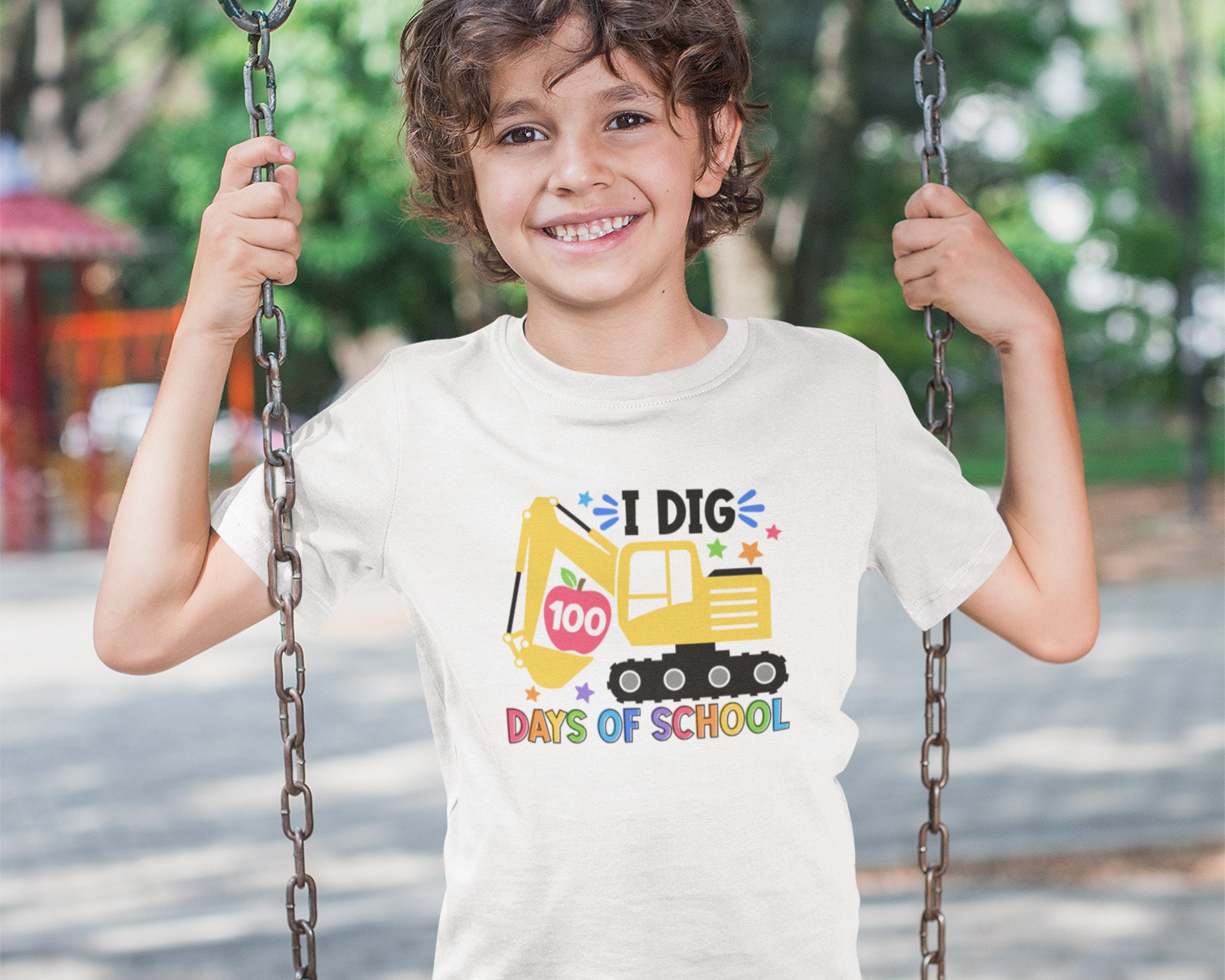 I Dig 100 Days of School SVG, 100 Days SVG, School Excavator Png ...