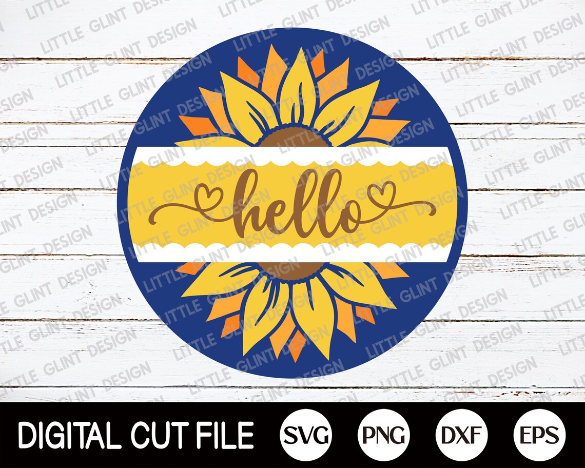 Hello Sunflower SVG Sunflower Svg Autumn Round Sign Fall - Etsy
