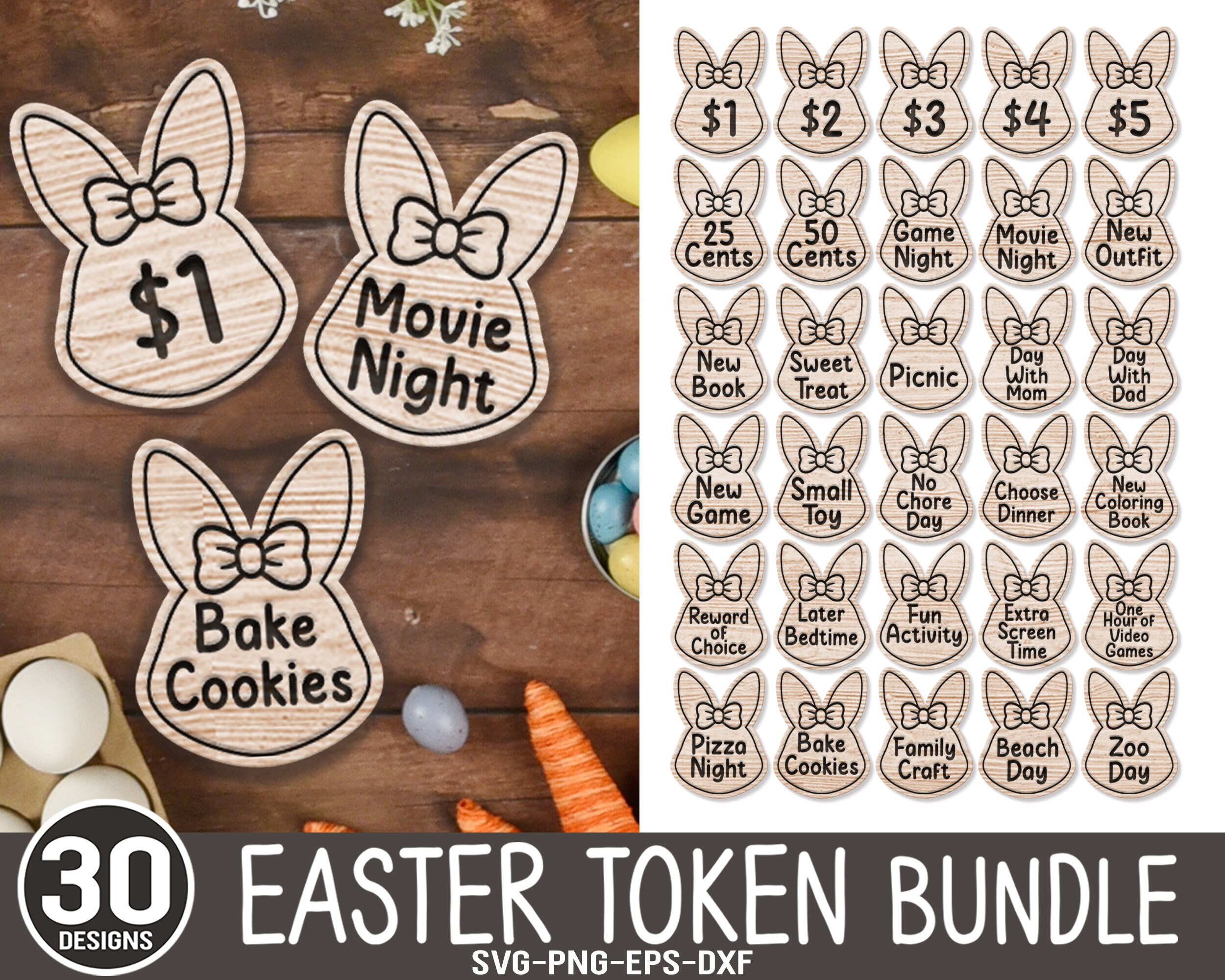 Redeemable Easter Token SVG Kids Easter Laser Files Easter - Etsy
