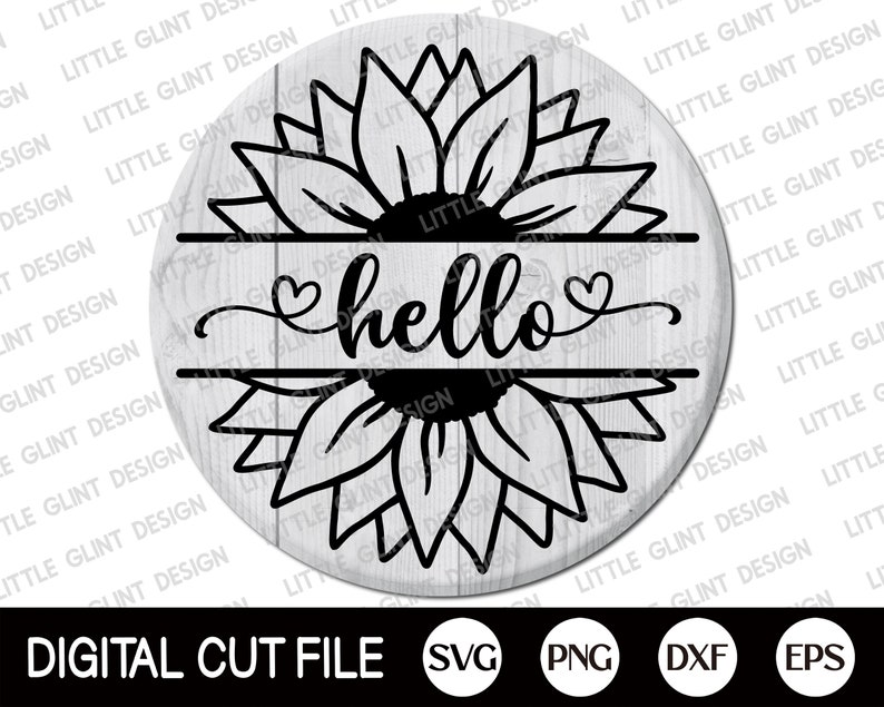 Hello Sunflower SVG Sunflower Monogram Fall Welcome Sign - Etsy