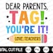 Dear Parents, Tag You're It SVG, Funny Teacher SVG, Summer Vacation ...