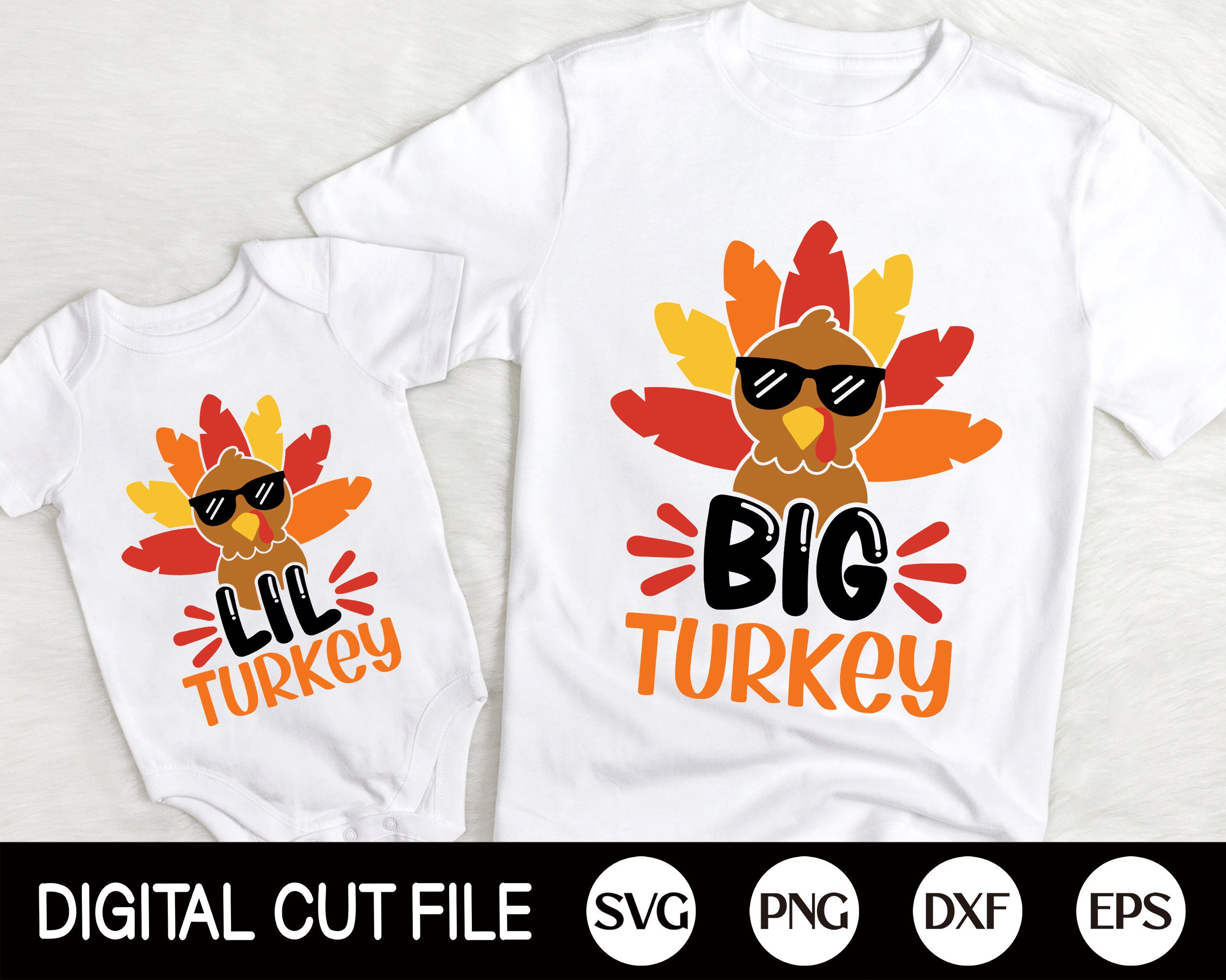 Big Turkey SVG Thanksgiving Svg Big Brother Little Brother - Etsy