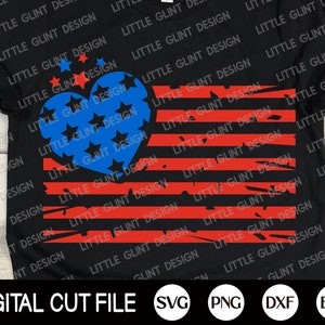 Fourth of July Svg, American Heart Flag Svg, Independence Day, Memorial ...