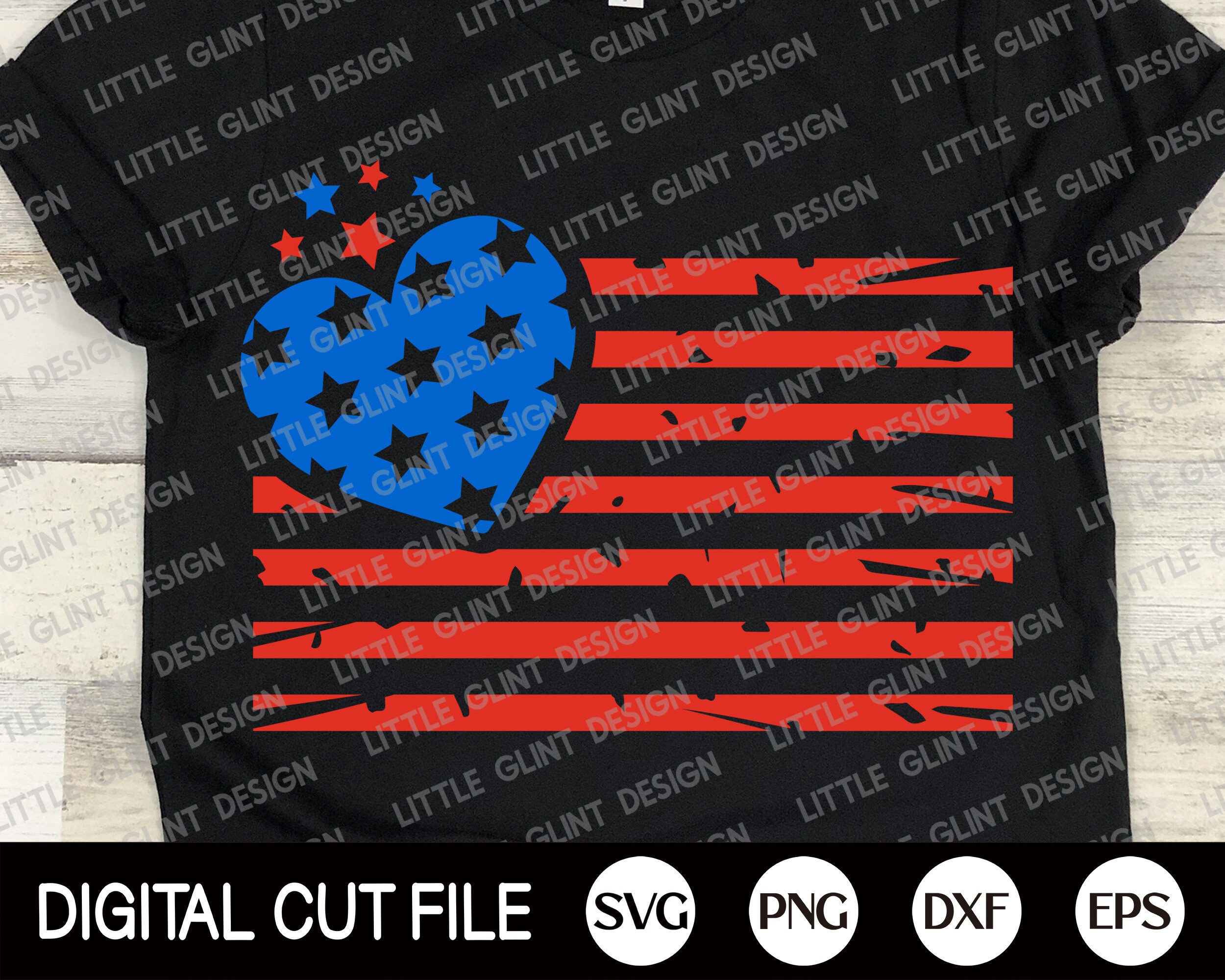 Fourth of July Svg, American Heart Flag Svg, Independence Day, Memorial ...