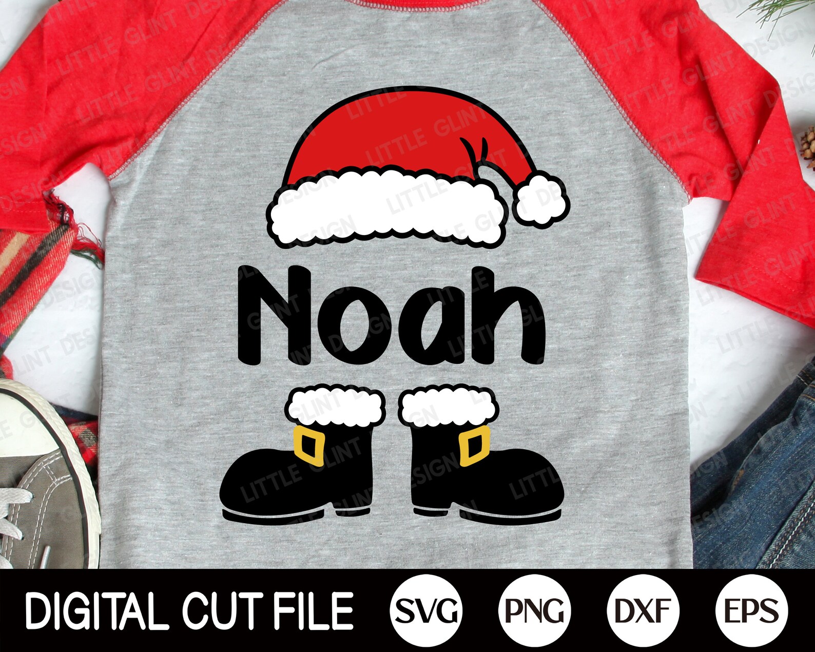 Funny Christmas SVG, Santa Svg, Split Santa Svg, Santa Monogram ...