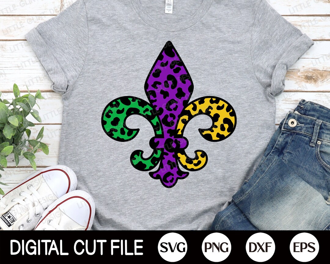 Leopard Mardi Gras Svg, Fat Tuesday Svg, Fleur De Lis Svg, Mardi Gras ...