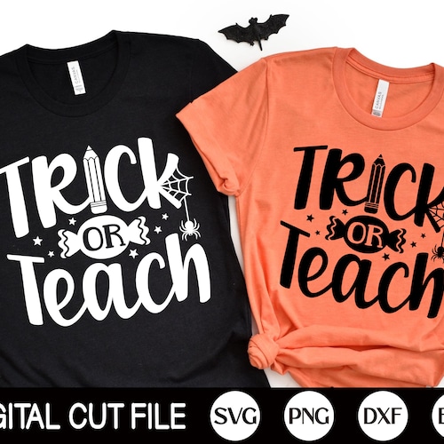 Trick or Teach SVG Halloween Svg Halloween Vibes Spooky - Etsy