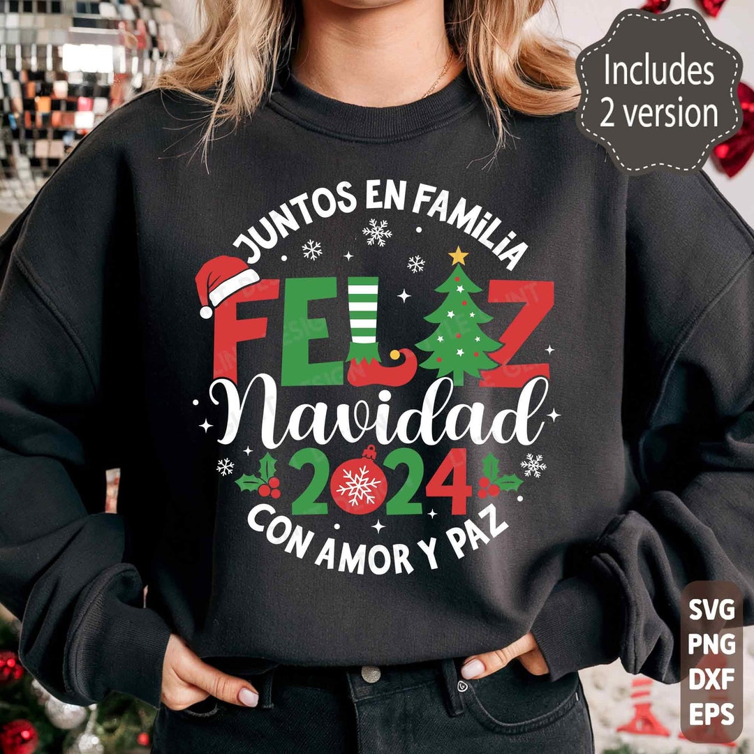 Spanish Christmas SVG, Feliz Navidad 2024 PNG, Luces De Navidad ...