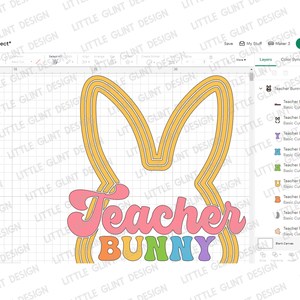 Teacher Bunny SVG PNG, Easter Teacher Svg, Easter Bunny Png, Gift for ...