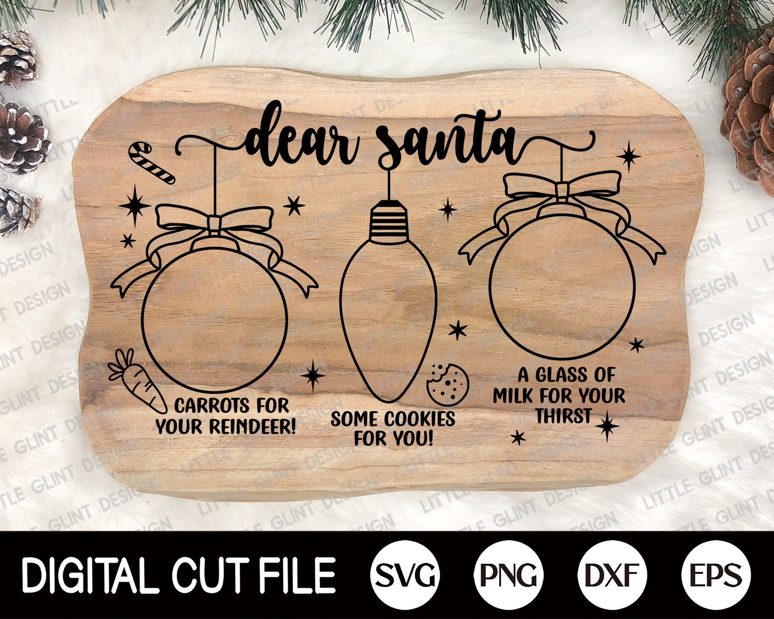 Dear Santa Plate SVG Bundle Christmas Svg Santa Tray Svg - Etsy